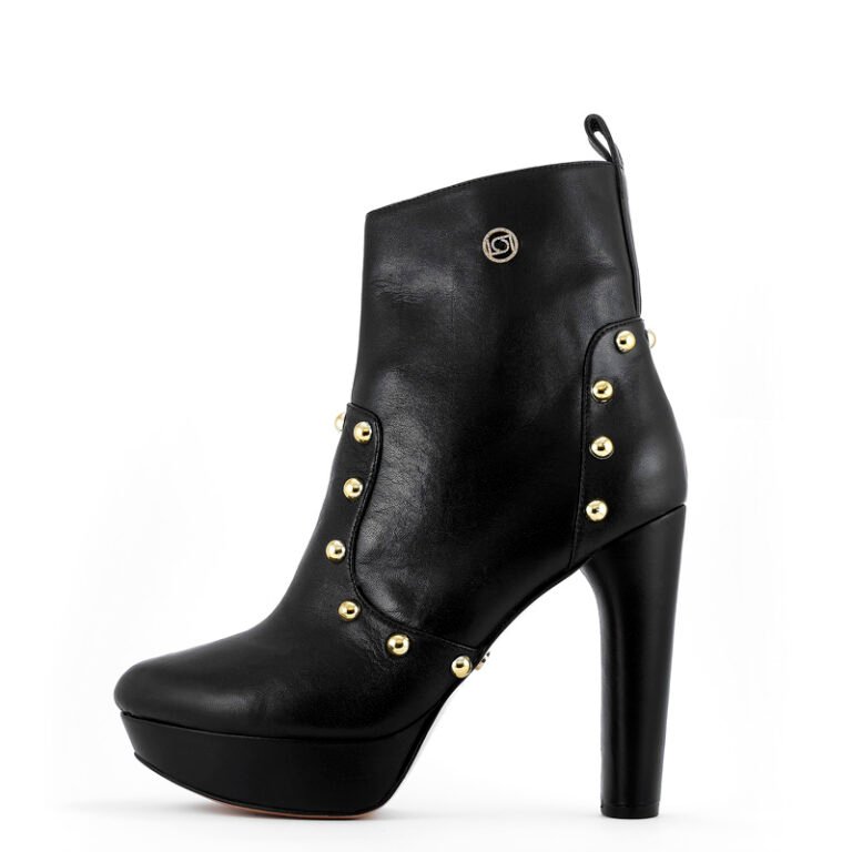 Custom Black Platform Boots with Block Heel