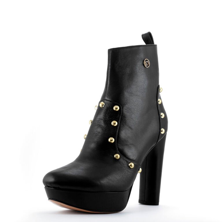 Custom Black Platform Boots with Block Heel