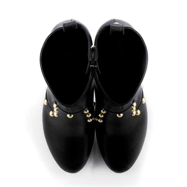 Custom Black Platform Boots with Block Heel