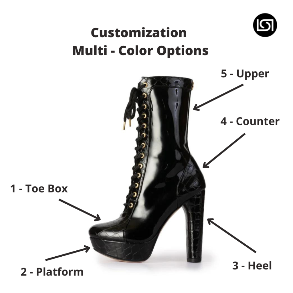Black Platform Boots | Mid-Calf Platform High-Heel Boots